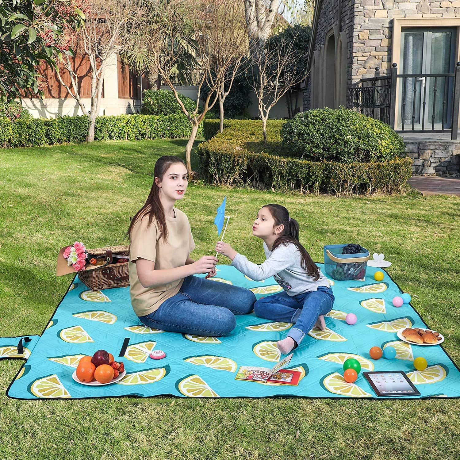 Deka za piknik, 200 x 150 cm, velika prostirka za kampiranje i prostir ...