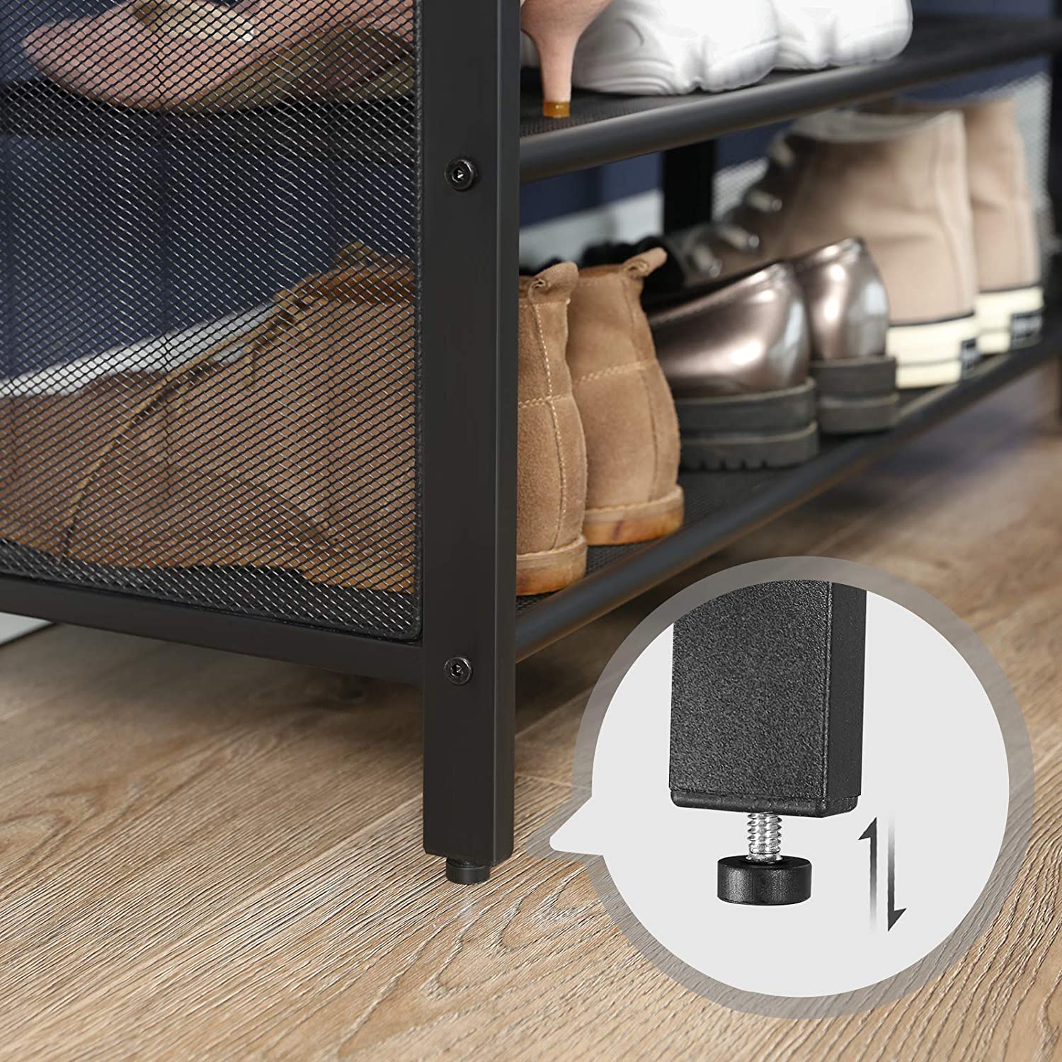 Podstavljena klupa za cipele s mrežastom policom 80 x 30 x 48 cm ...