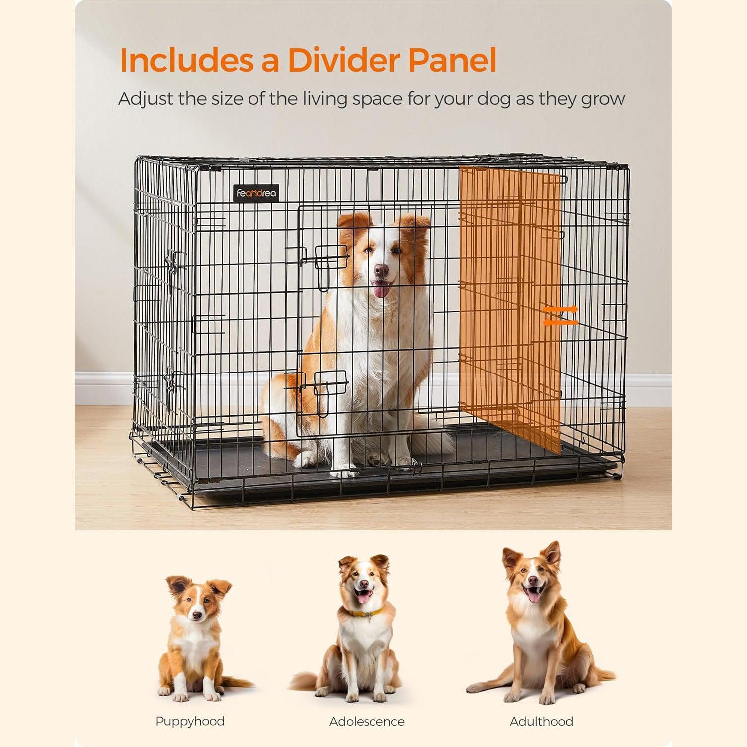 Sklopivi kavez, transportni kavez sa 2 vrata, crni | FEANDREA – Vasdom.hr