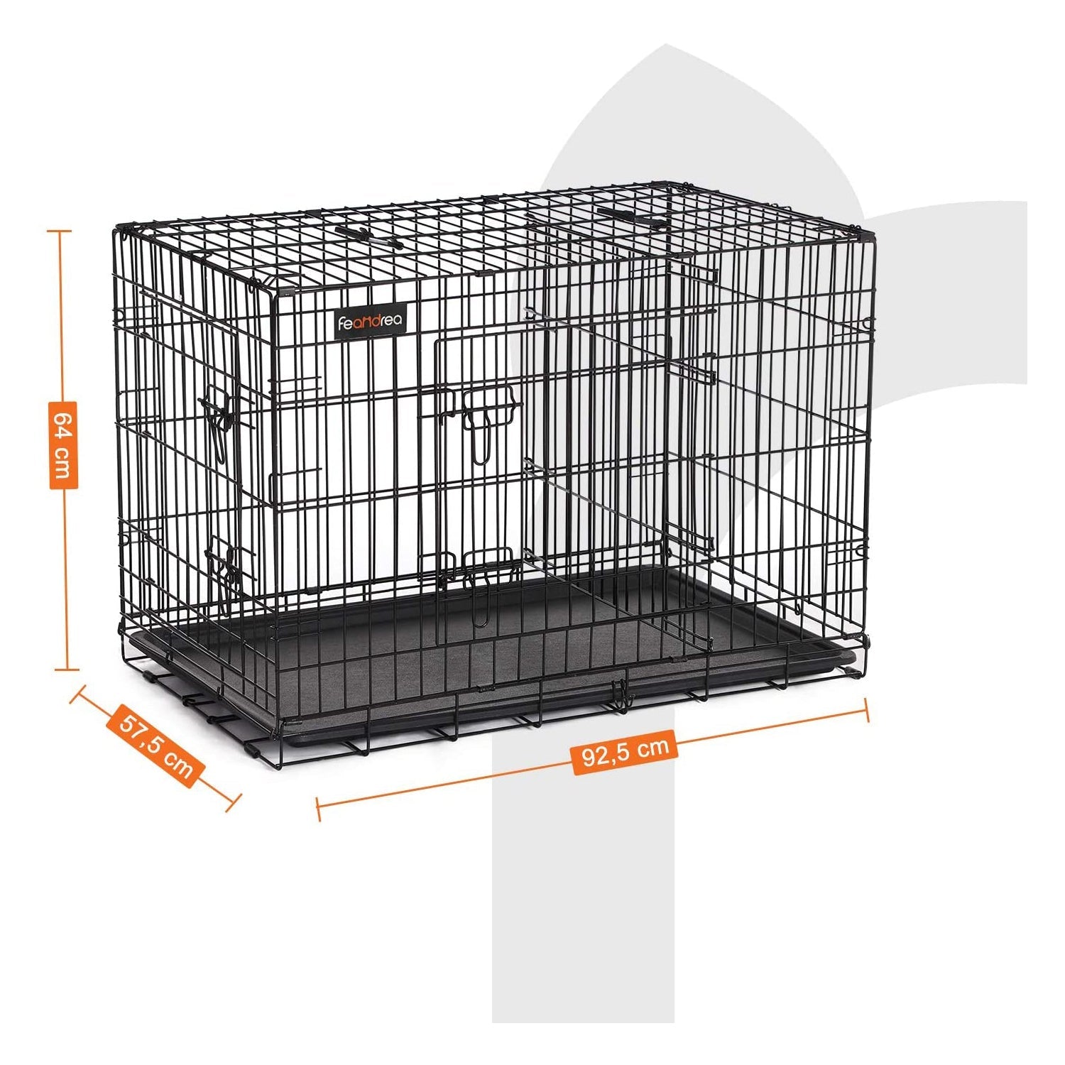 FEANDREA kavez za pse, 2 vrata, 92,5 x 57,5 x 64 cm-VASDOM – Vasdom.hr