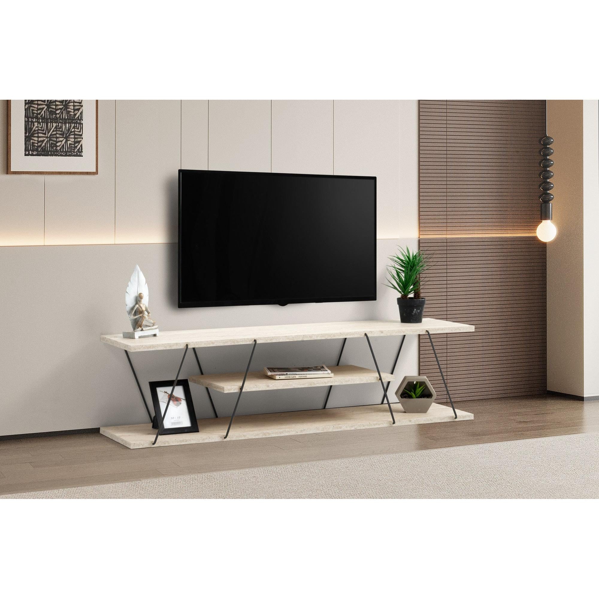 TV ormarić Canaz - Black, Travertine – Vasdom.hr