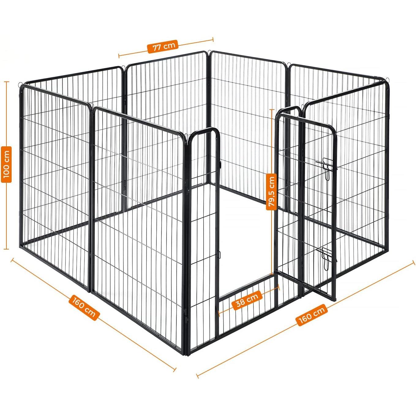Kavez za pse, igralište za kućne ljubimce s 8 ploča, 77 x 100 cm ...