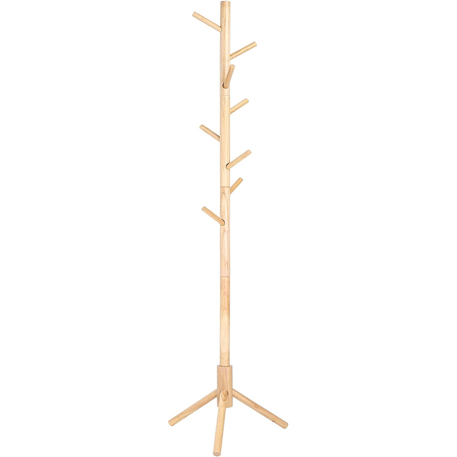 Stalak za kapute od punog drva s 8 kuka visine 175 cm | VASAGLE-VASDOM ...